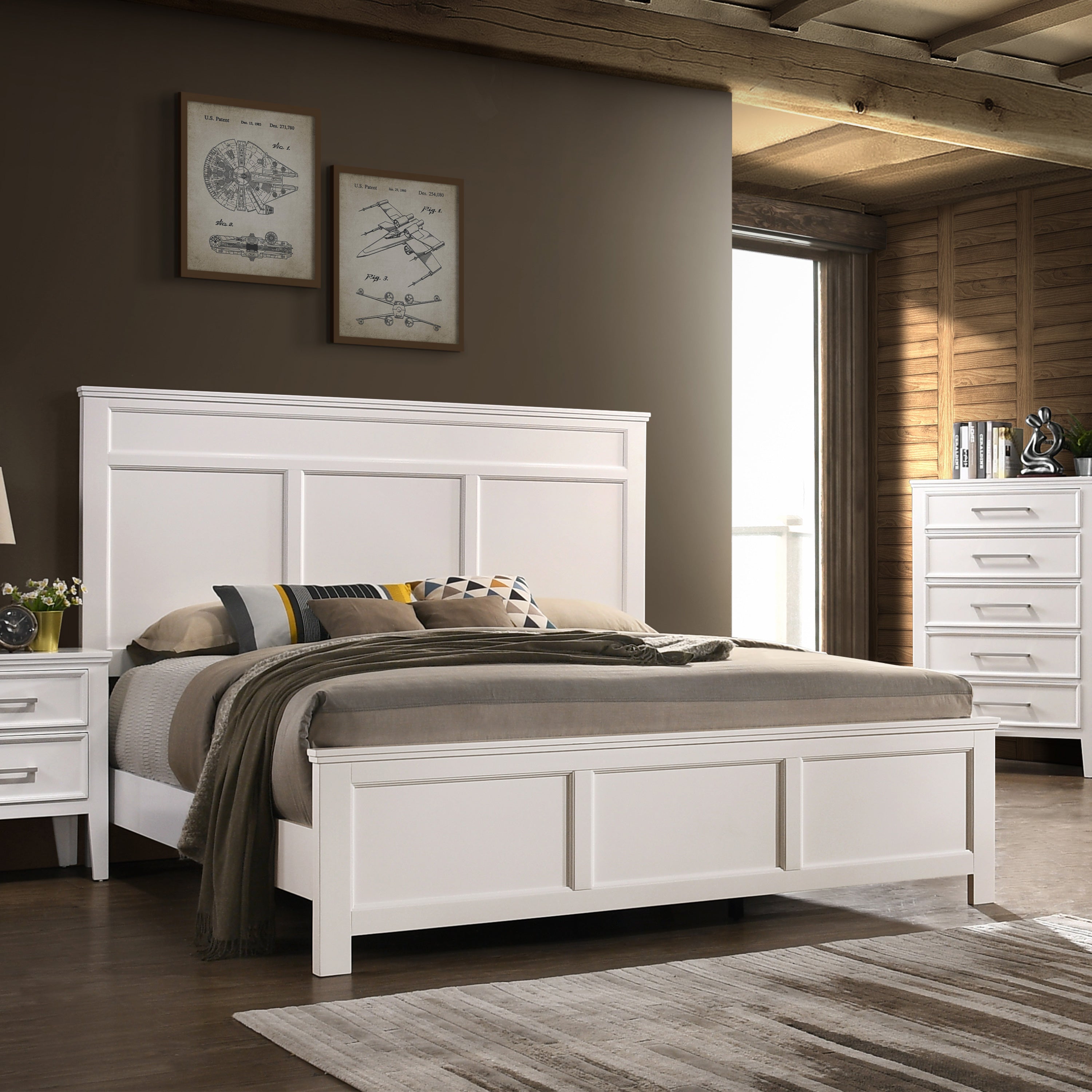 Andover Classic Panel Bed (White)