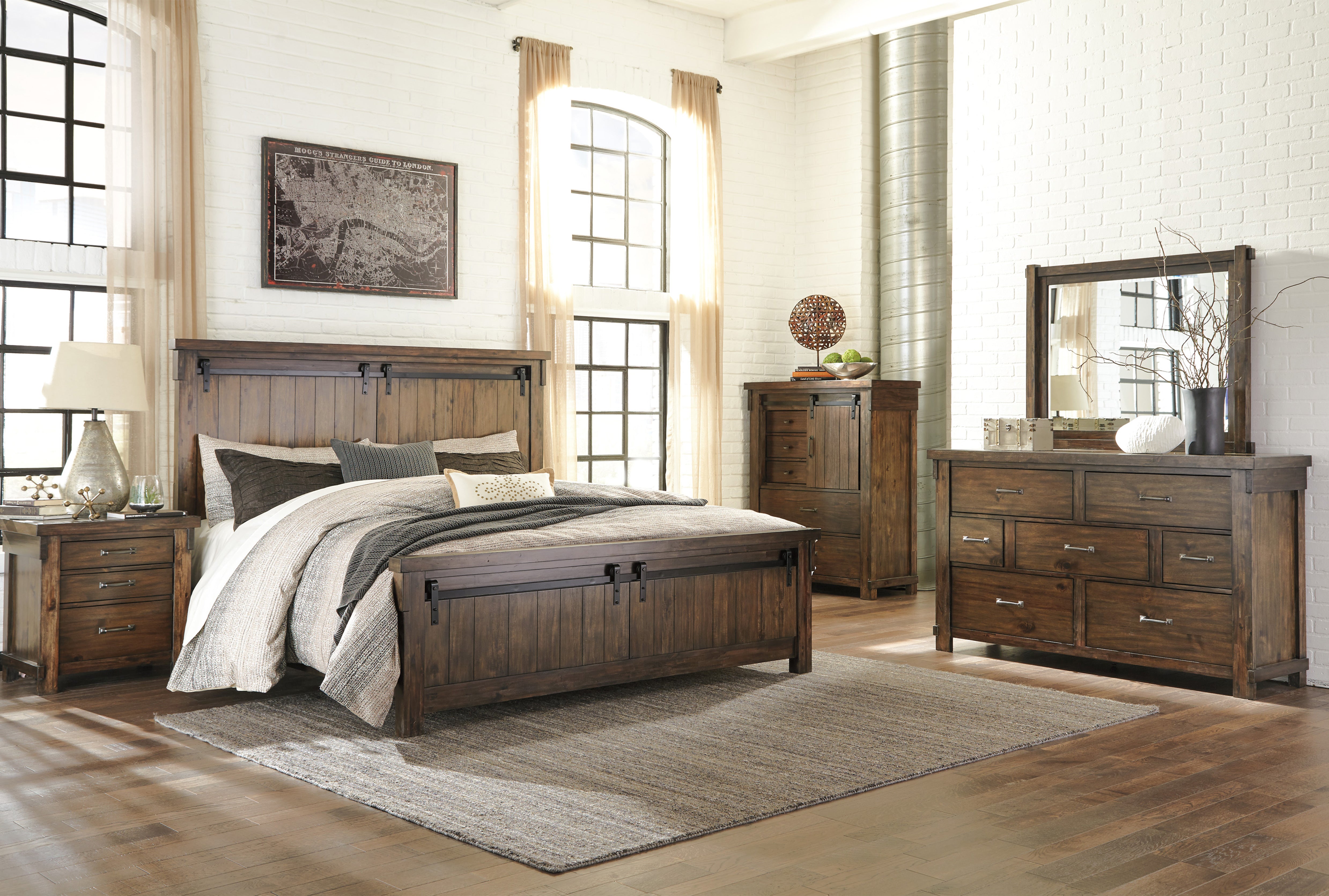 Lakeleigh Industrial Modern Panel 2 Piece Bedroom Set